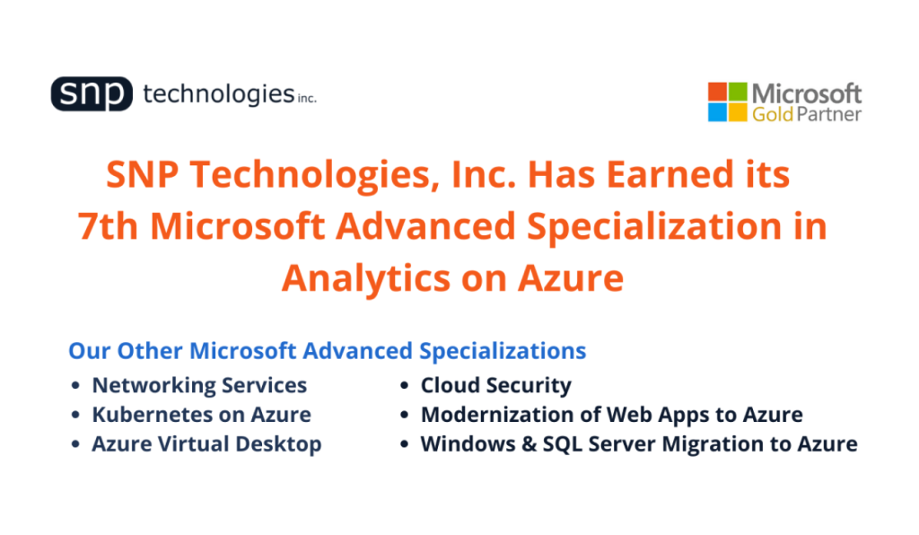 SNP Technologies, Inc. Has Earned its 7th Microsoft Advanced Specialization in Analytics on ...
